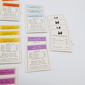 Monopoly Replacement Deed Property Cards Full Set 1961 - Etsy