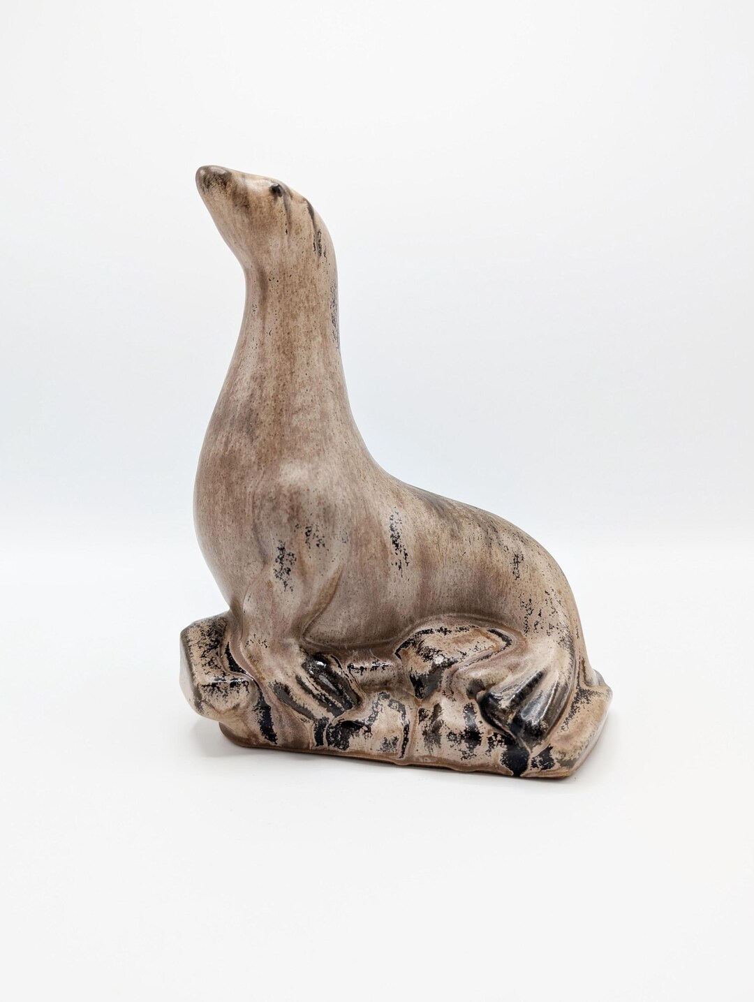 Vintage Blue Mountain Pottery Seal Sea Lion Figurine, 7.5" Mocha Brown ...