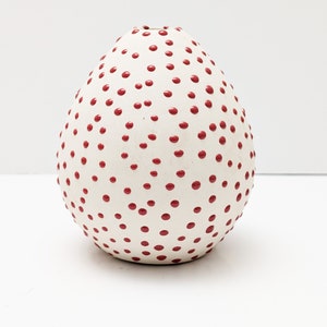 Anthropologie Small Dottie Polka Dot Vase, Red Dotted Ceramic Art Vase ...