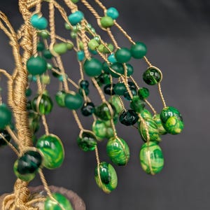 Beaded Tree of Life, Glass Seed Bead Hand Crafted Tree, Green & Gold, 6 ...