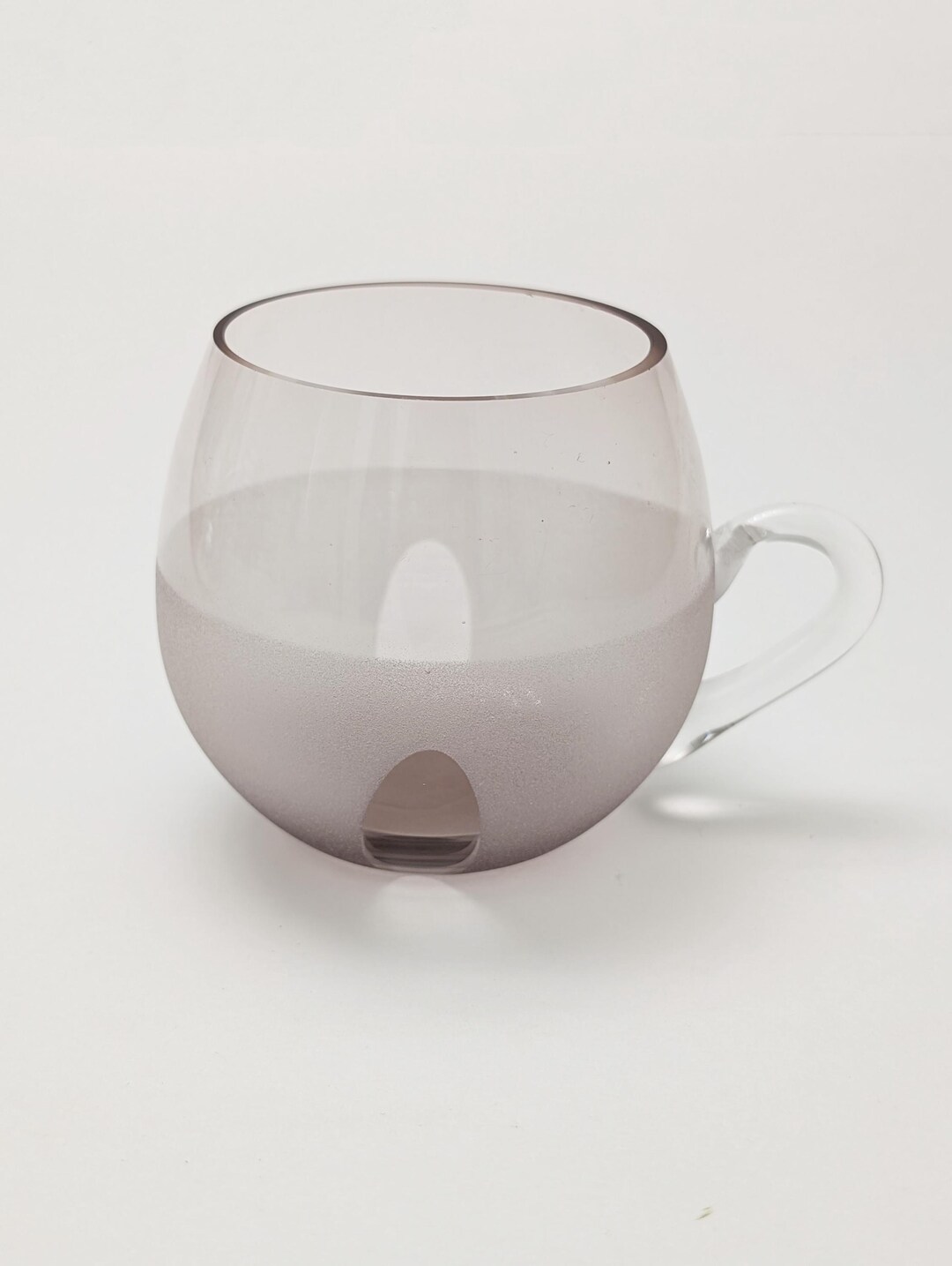 Vintage 1950s Pastel Frosted Purple Glass Cup, Hand Blown, Applied ...