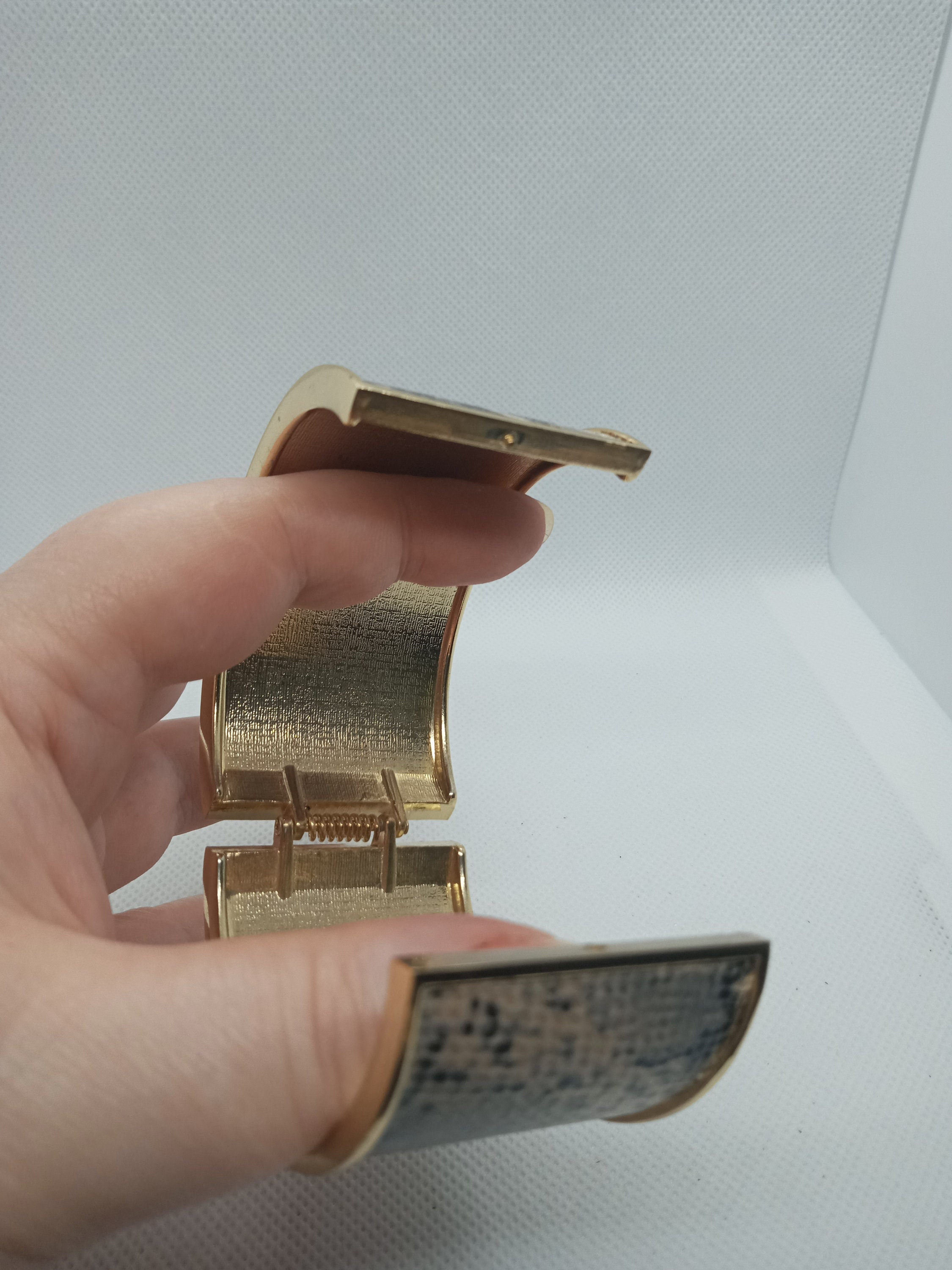 Wide Gold Tone Snake Skin Pattern Metal Cuff Bracelet / - Etsy