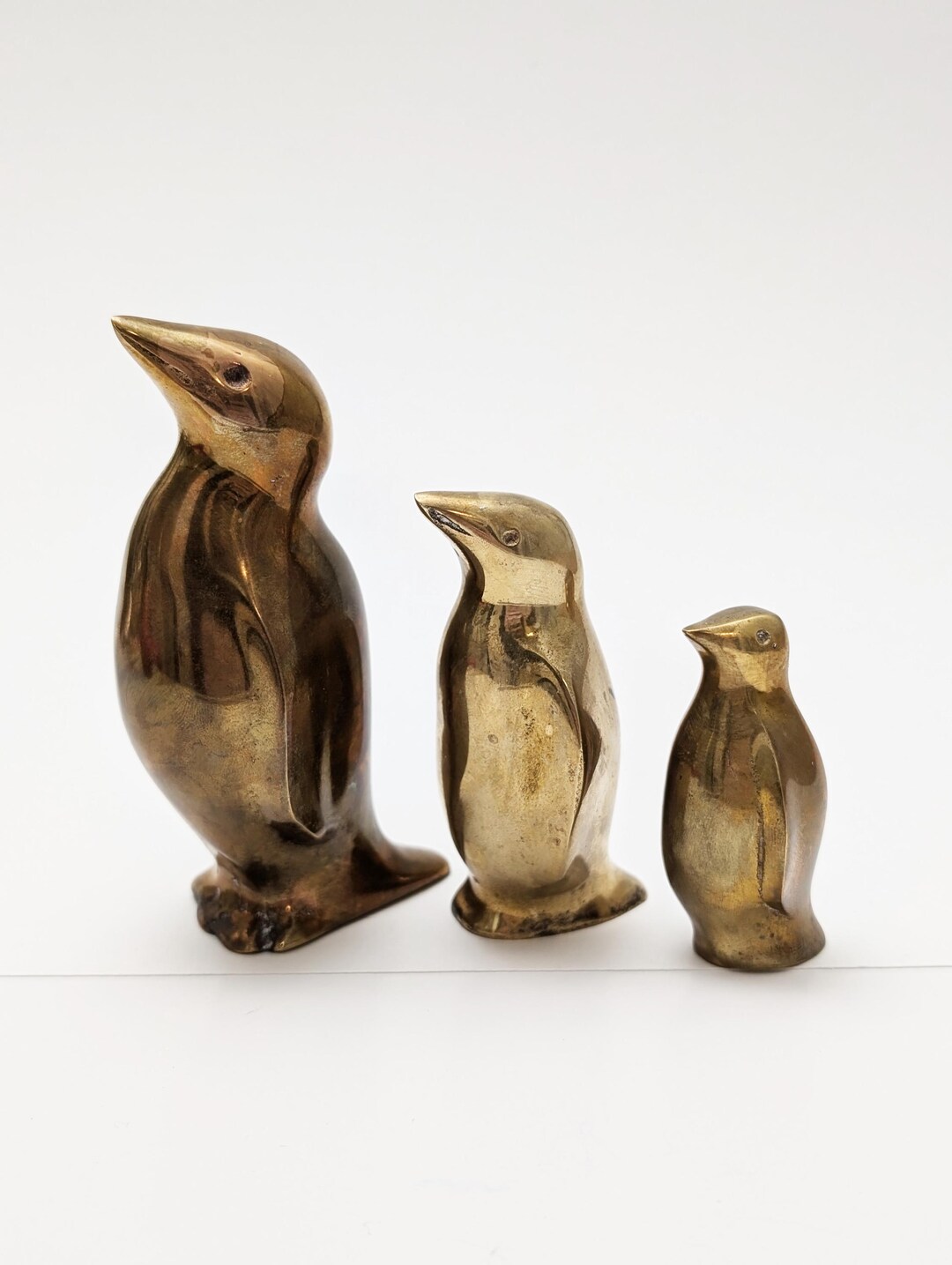 Brass Penguin Family, 3 Vintage Penguins, Retro Animal Bird Figure ...