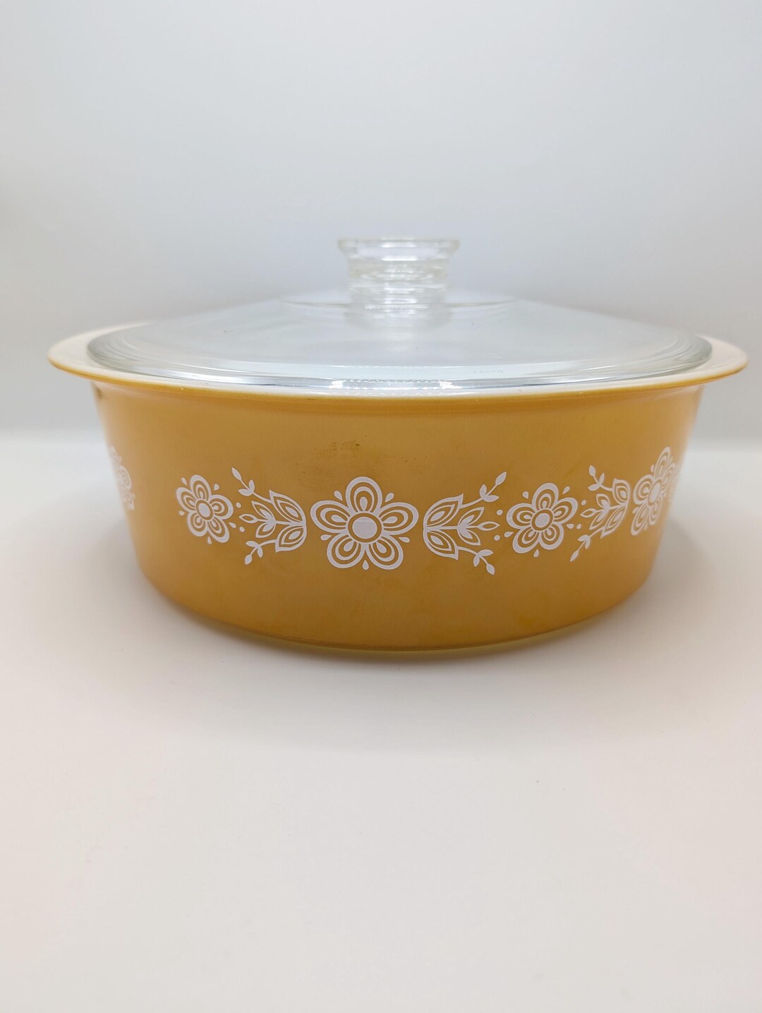 Vintage Pyrex Butterfly Gold 664 Big Bertha 4 Quart Round Casserole ...
