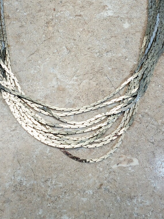 10 Strands Stainless Steel Herringbone Chain Necklace… - Gem