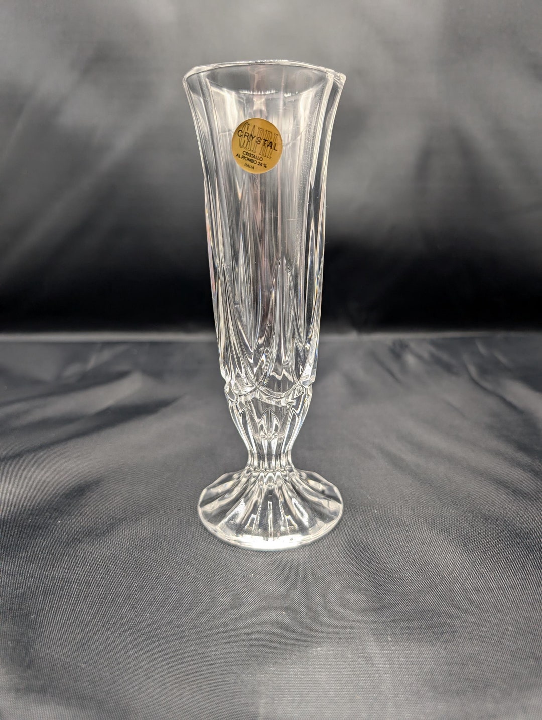 Vintage Italian Lead Crystal Clear Glass Vase, Capri Crystal Italy 24% ...
