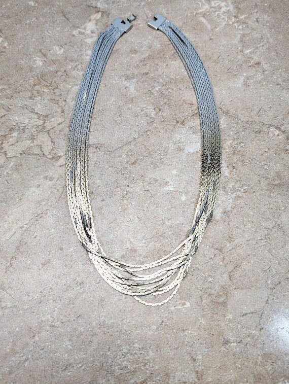 10 Strands Stainless Steel Herringbone Chain Necklace… - Gem