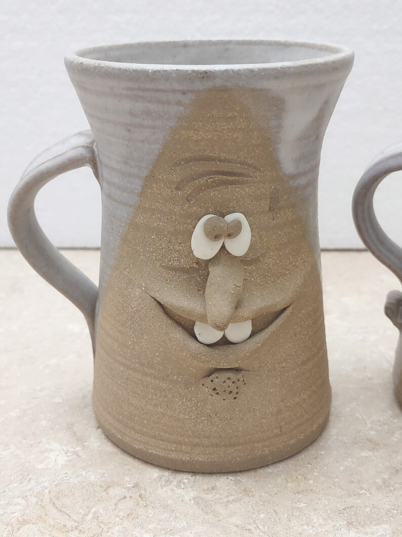 Funny 3D Face Mug, Signed Studio Pottery Face Mug, Cup, Tea Coffee Mug ...