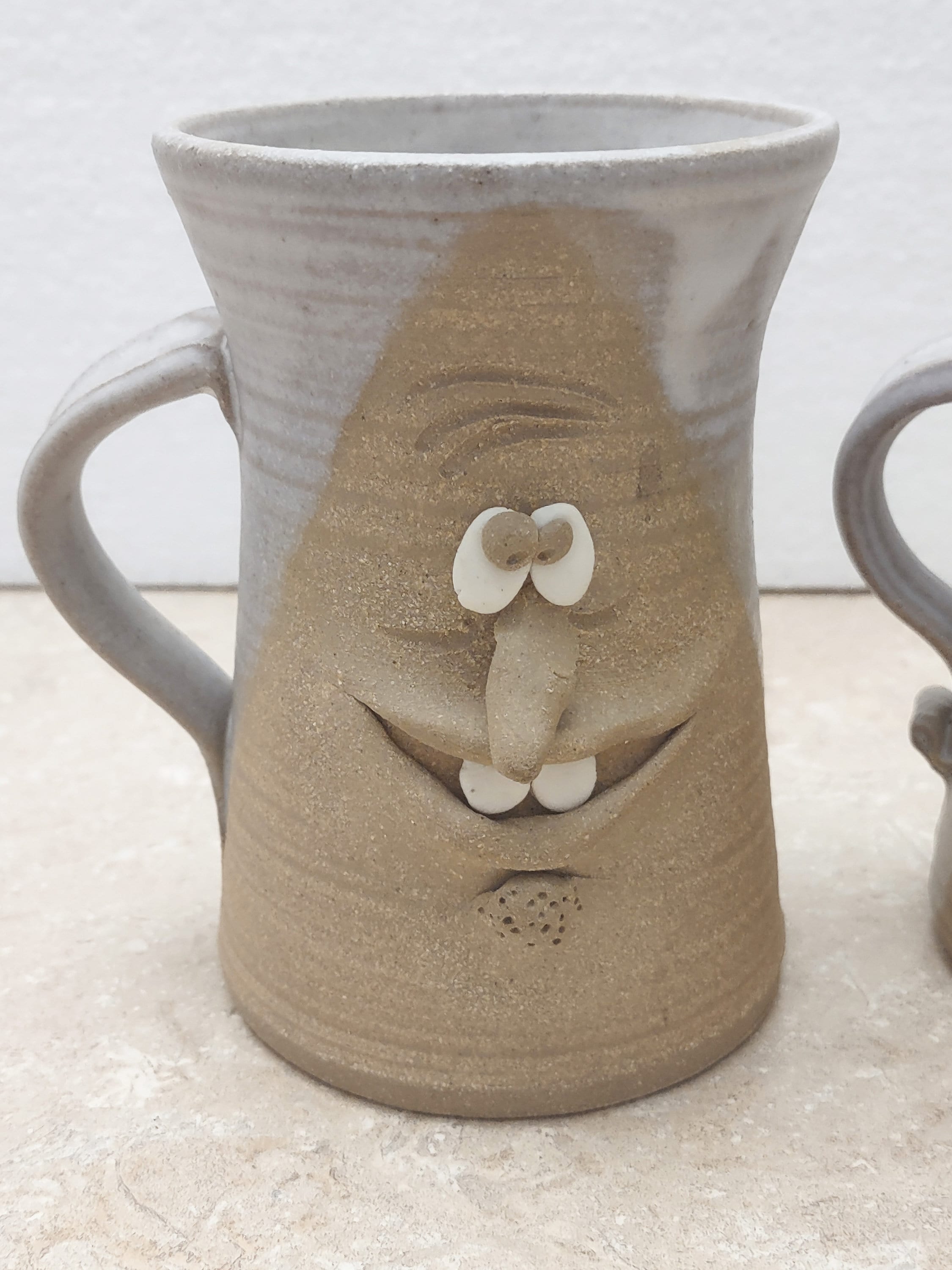 Funny 3D Face Mug, Signed Studio Pottery Face Mug, Cup, Tea Coffee Mug ...