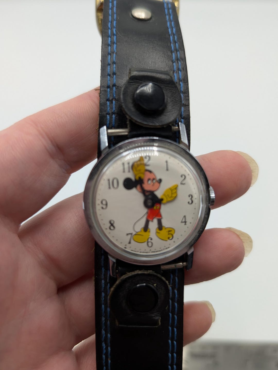 Vintage Mickey Mouse Watch, Hands Pointing, Removeable Face, Walt ...