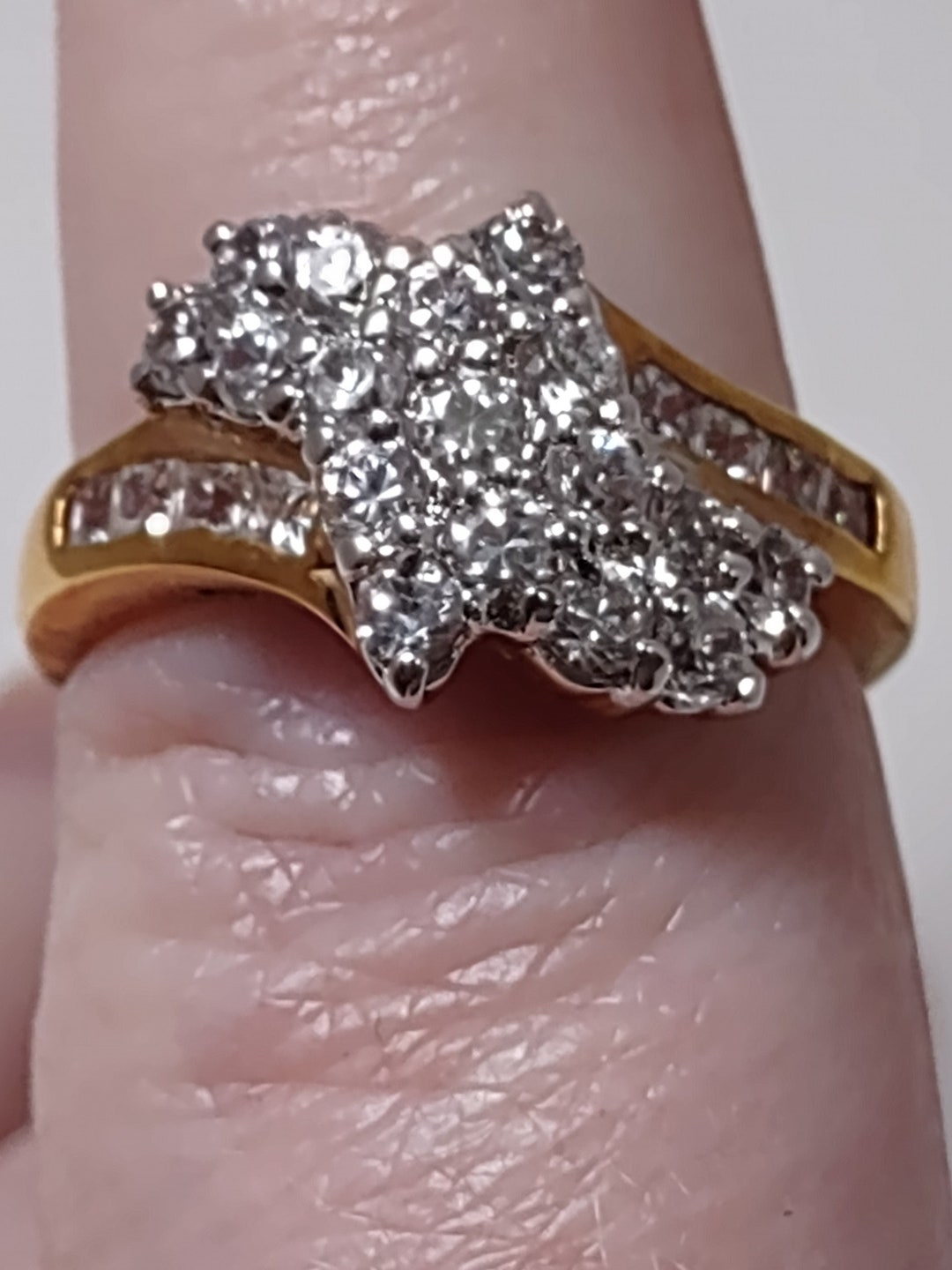 Gold Rhinestone Cluster Ring 1960's / Size 8 / GEP - Etsy