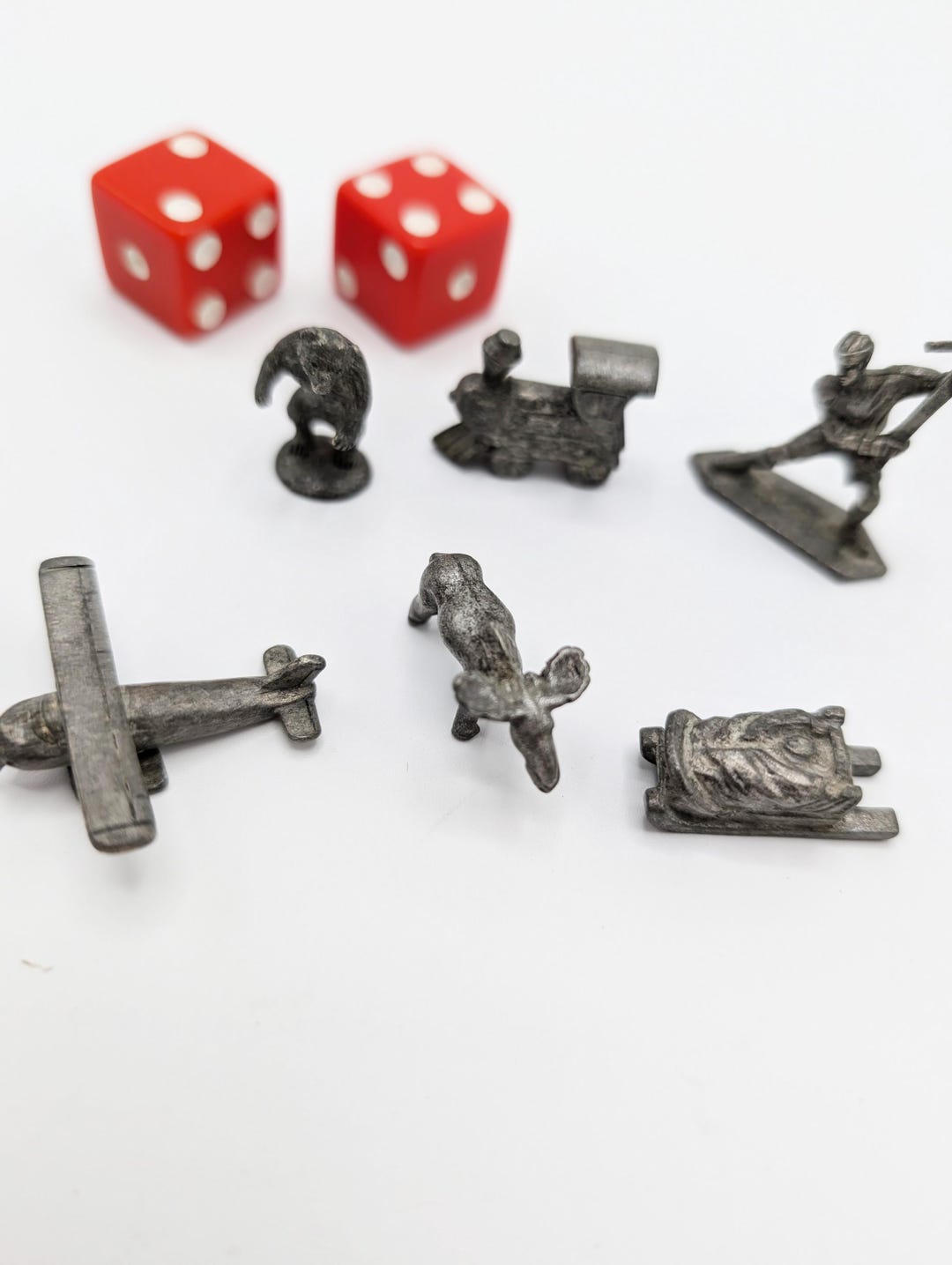 Monopoly Canadian Edition Replacement 6 Metal Tokens and 2 Dice 2000 ...