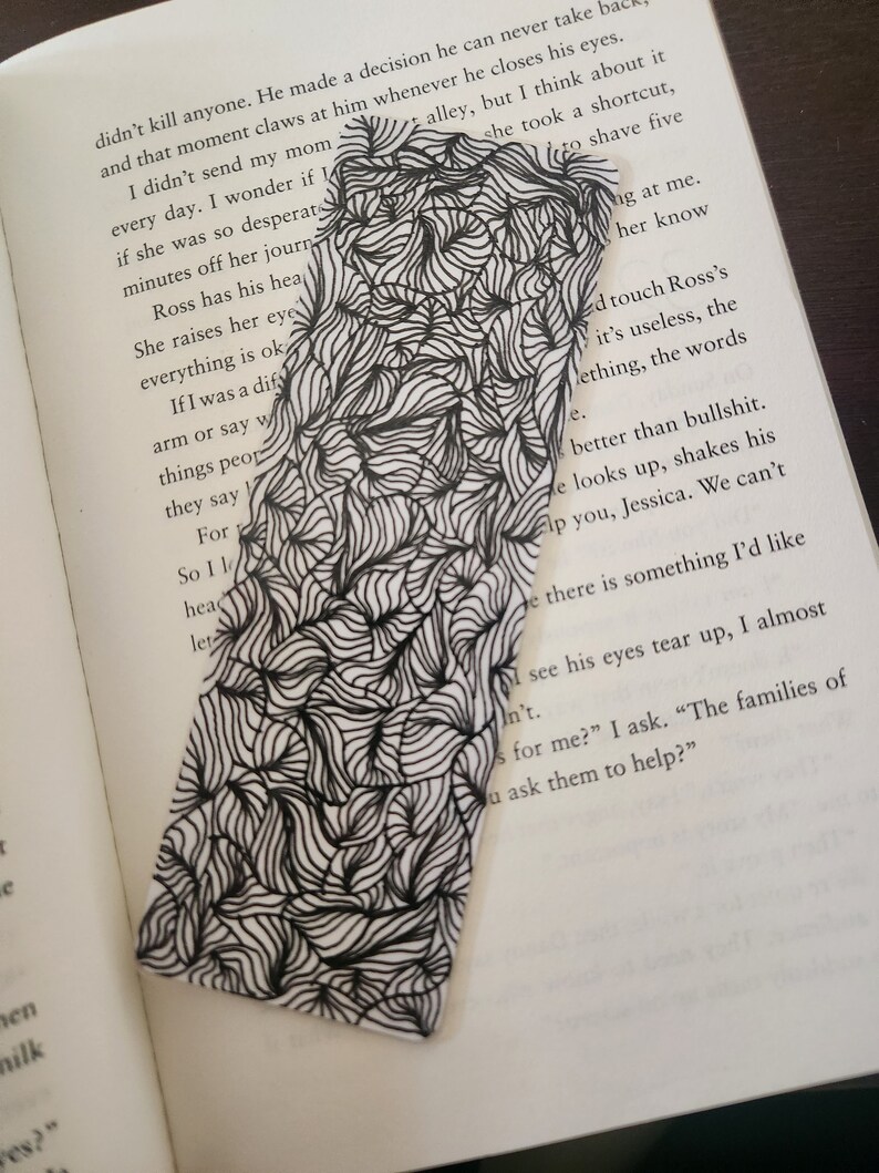 Black and White Abstract Book Mark - Etsy