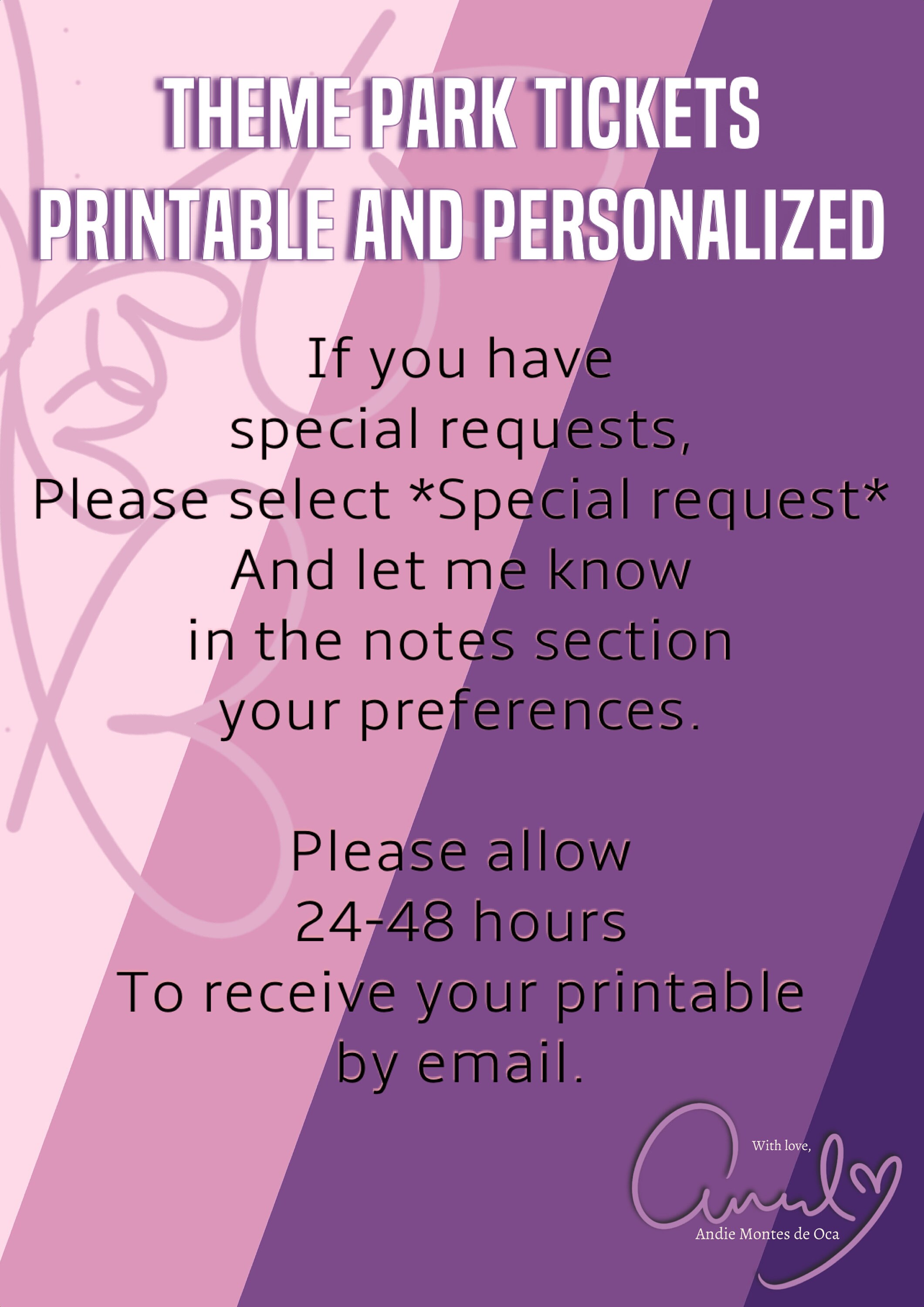 Theme Park Custom Printable Tickets - Etsy