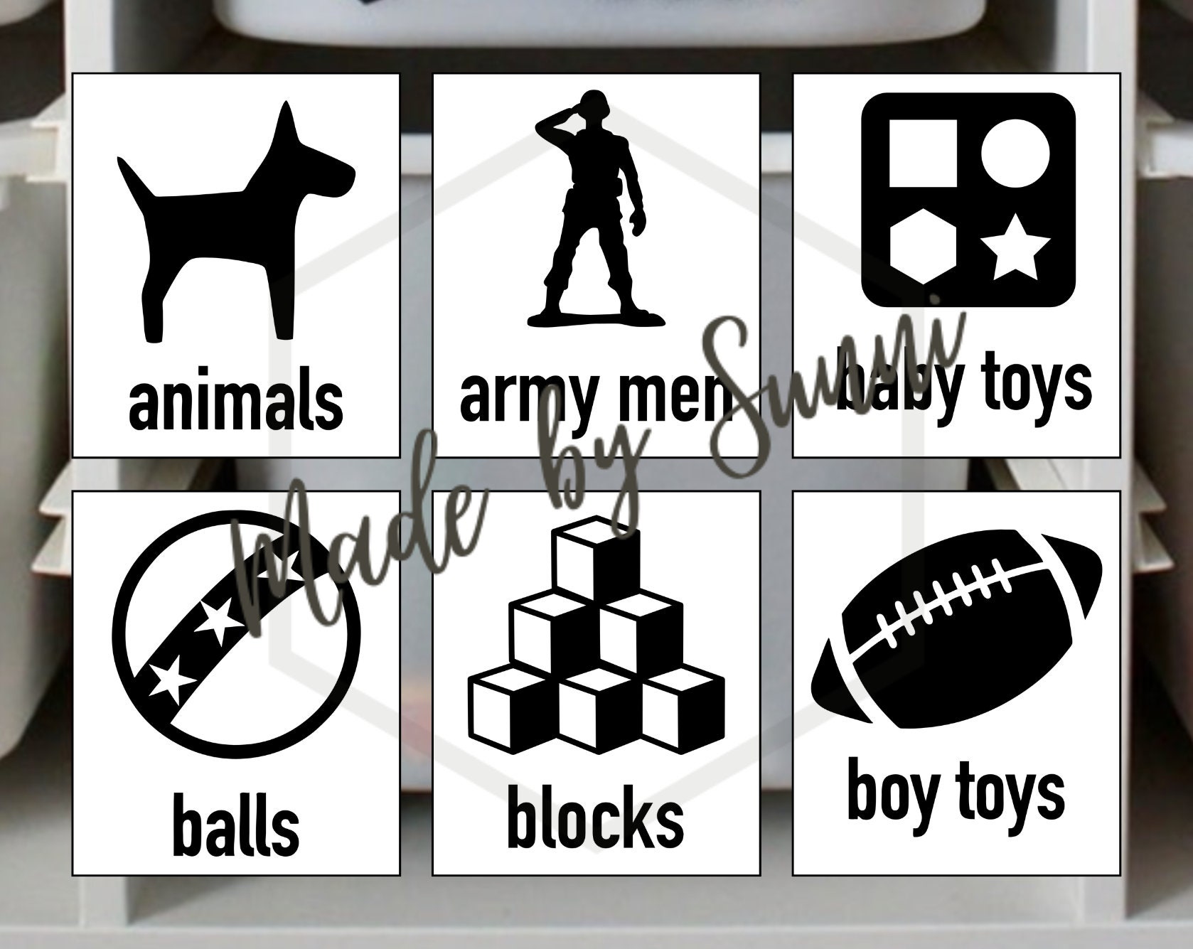 VINYL Toy Organization Toy Bin Labels Toy Storage Picture - Etsy