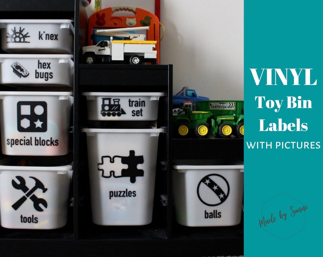 VINYL Toy Organization, Toy Bin Labels, Toy Storage, Picture Labels ...