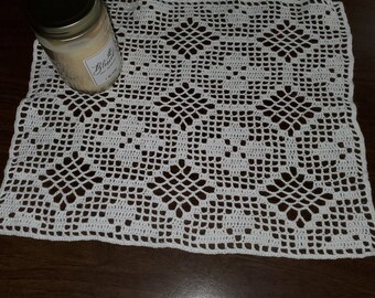 Handmade Blue and White Square Fabric Yoyo Doily - Etsy