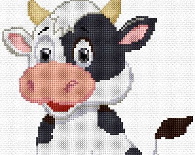 Cute Cow Cross Stitch Pattern PDF Pattern Digital Download Counted ...