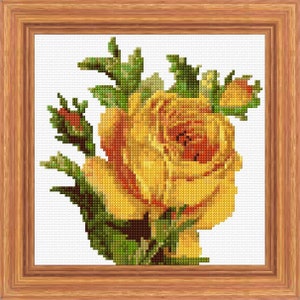 Yellow Rose Cross Stitch Pattern PDF Pattern Digital Download Hand ...
