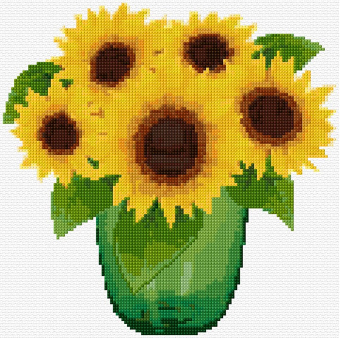 Sunflowers Cross Stitch Pattern PDF Pattern Digital Download Modern ...