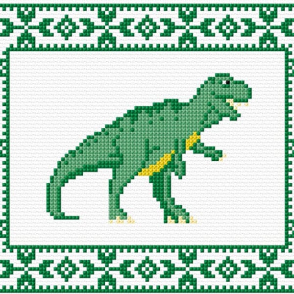 Dino Cross Stitch - Etsy