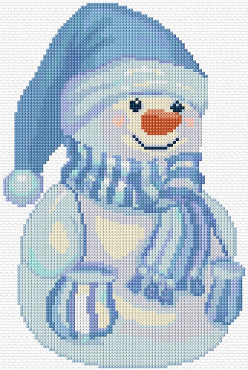 Snowman Cross Stitch Pattern PDF Pattern Digital Download | Etsy