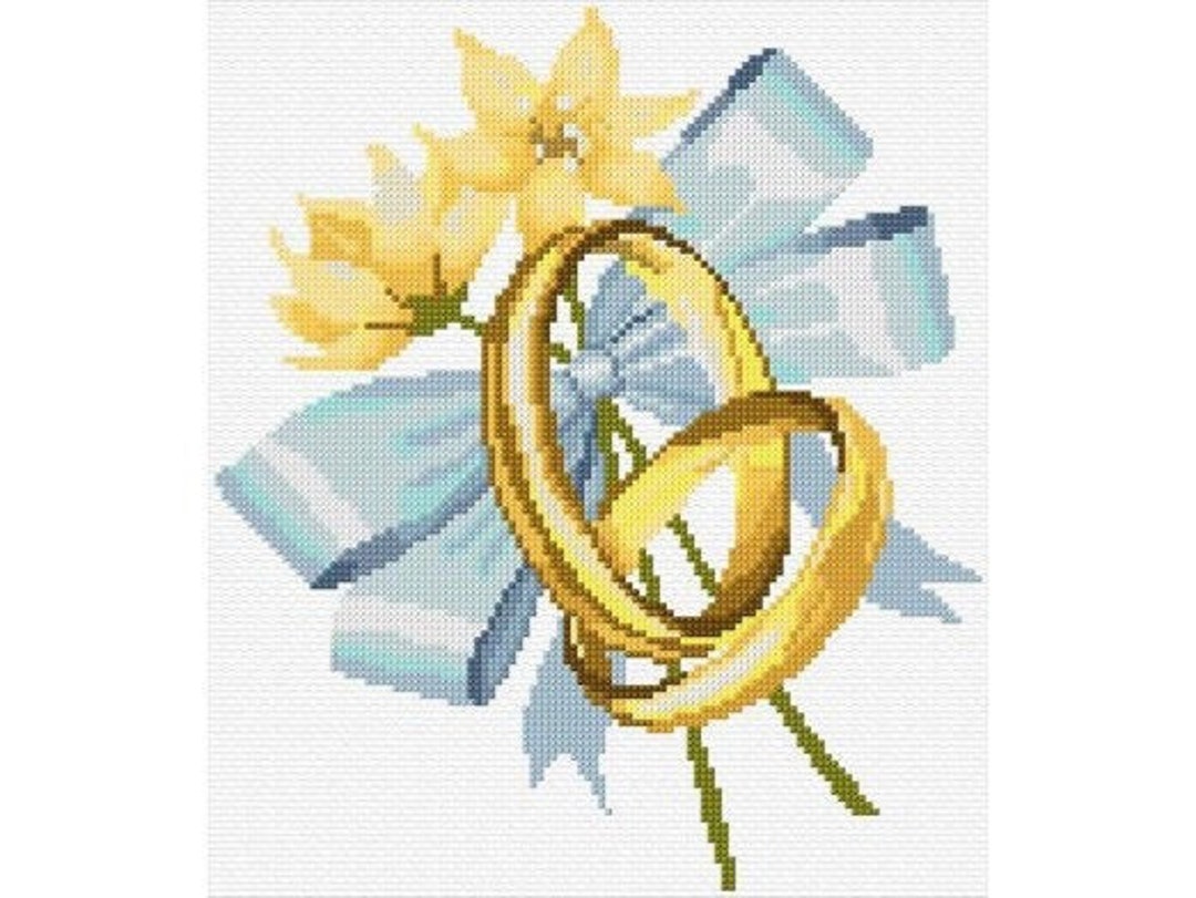 Wedding Rings Cross Stitch Pattern PDF Pattern Digital Download Counted ...