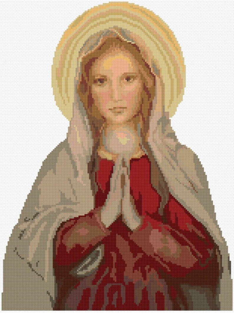 Virgin Mary Cross Stitch Pattern PDF Pattern Digital Download - Etsy