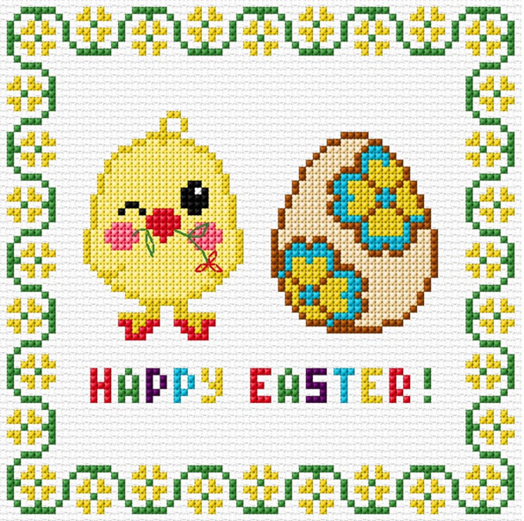 Easter Card Cross Stitch Pattern PDF Pattern Digital Download Counted ...