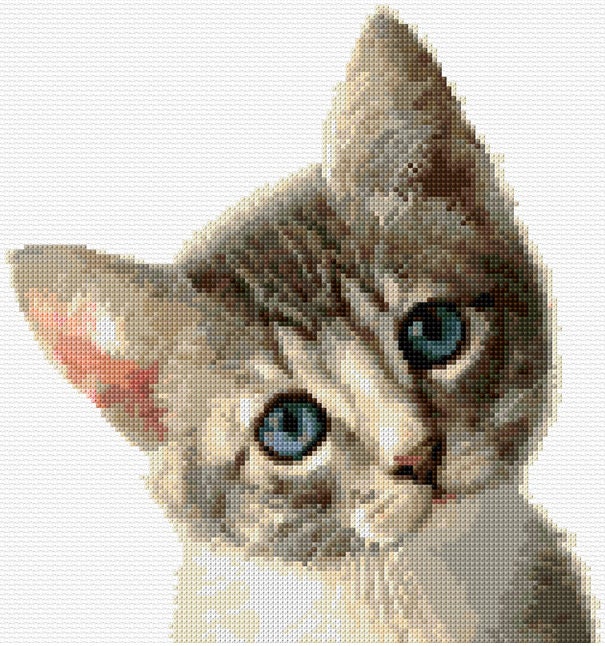 Cute Kitten Cross Stitch Pattern PDF Pattern Digital Download Animal ...