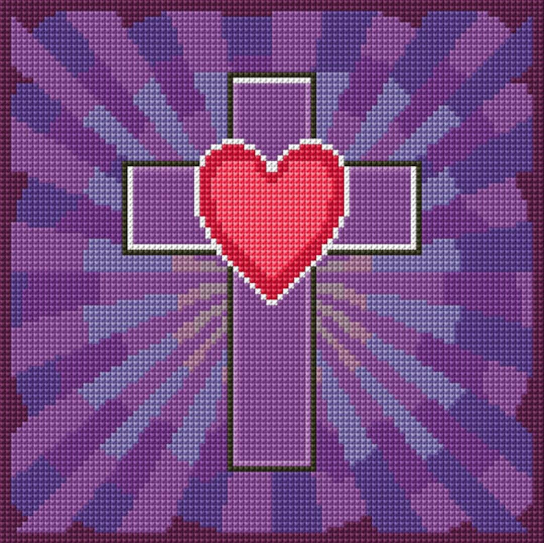 Cross and Heart Cross Stitch Pattern PDF Pattern Digital Download ...