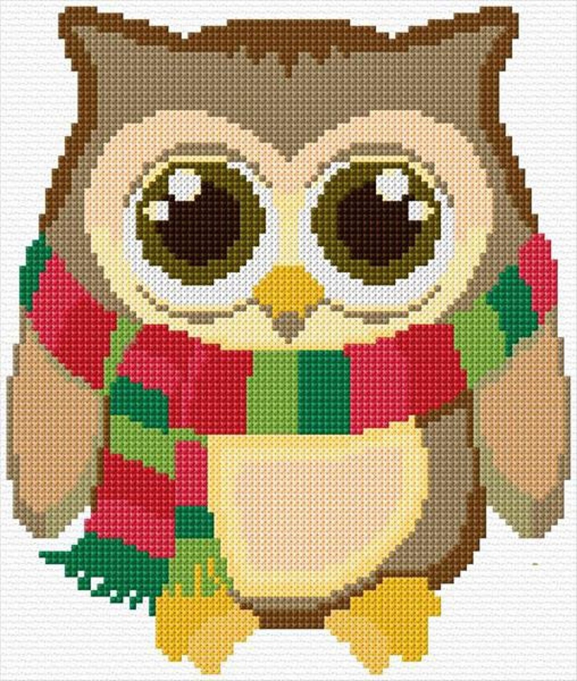 Christmas Owl Cross Stitch Pattern PDF Pattern Digital Download Counted ...