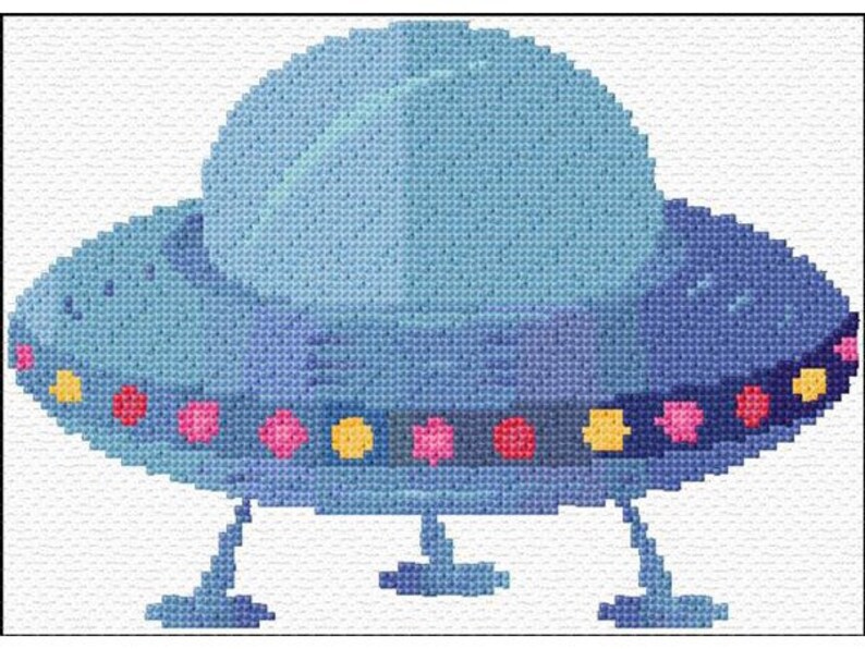 UFO Alien Cross Stitch Pattern PDF Pattern Digital Download | Etsy