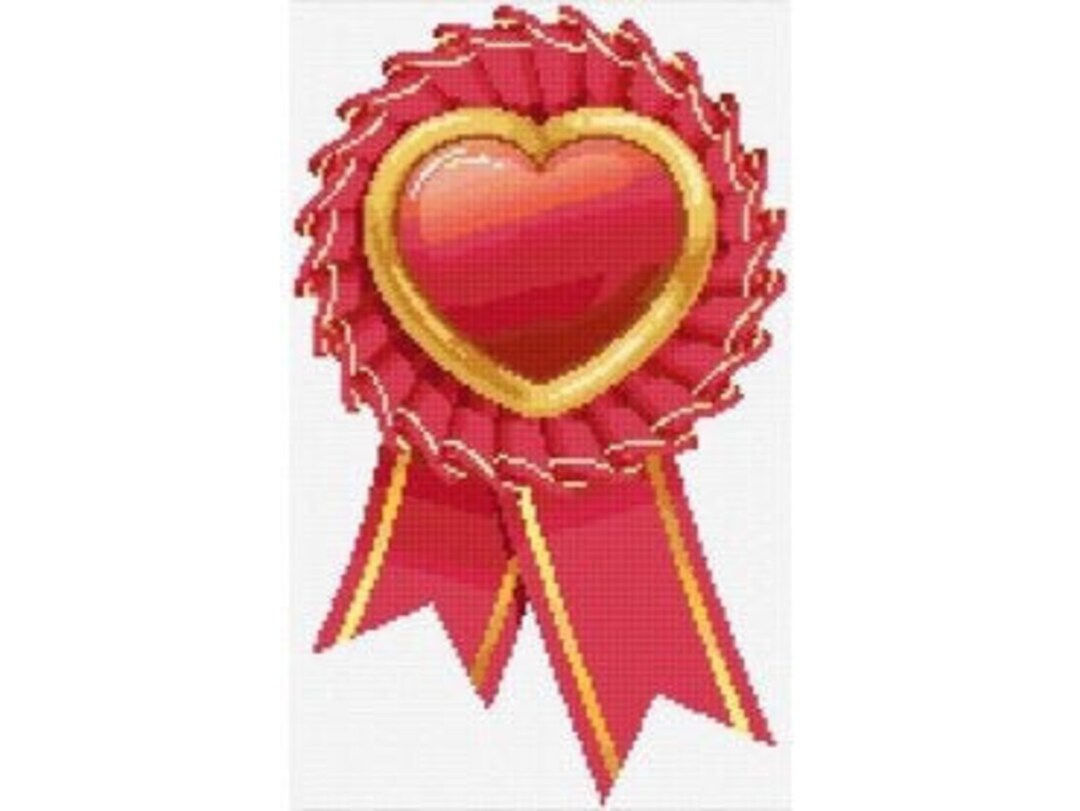 Heart Badge Cross Stitch Pattern PDF Pattern Digital Download Counted ...