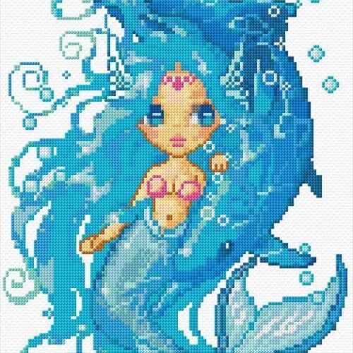 Counted Cross Stitch PDF Pattern Beautiful Mermaid Ballerina - Etsy