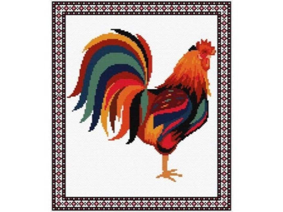 Colourful Rooster Cross Stitch Pattern PDF Pattern Digital Download ...