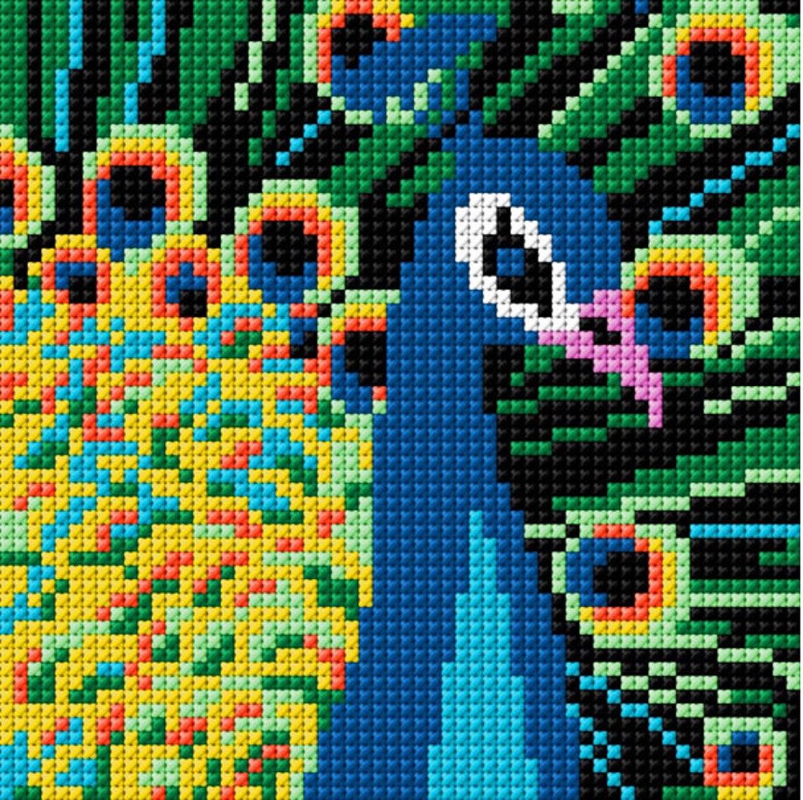 Colourful Peacock Cross Stitch Pattern PDF Pattern Digital - Etsy