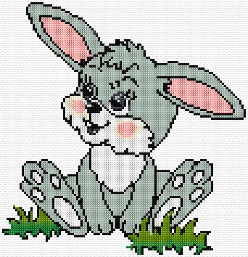 Bunny Cross Stitch Pattern PDF Pattern Digital Download Rabbit - Etsy