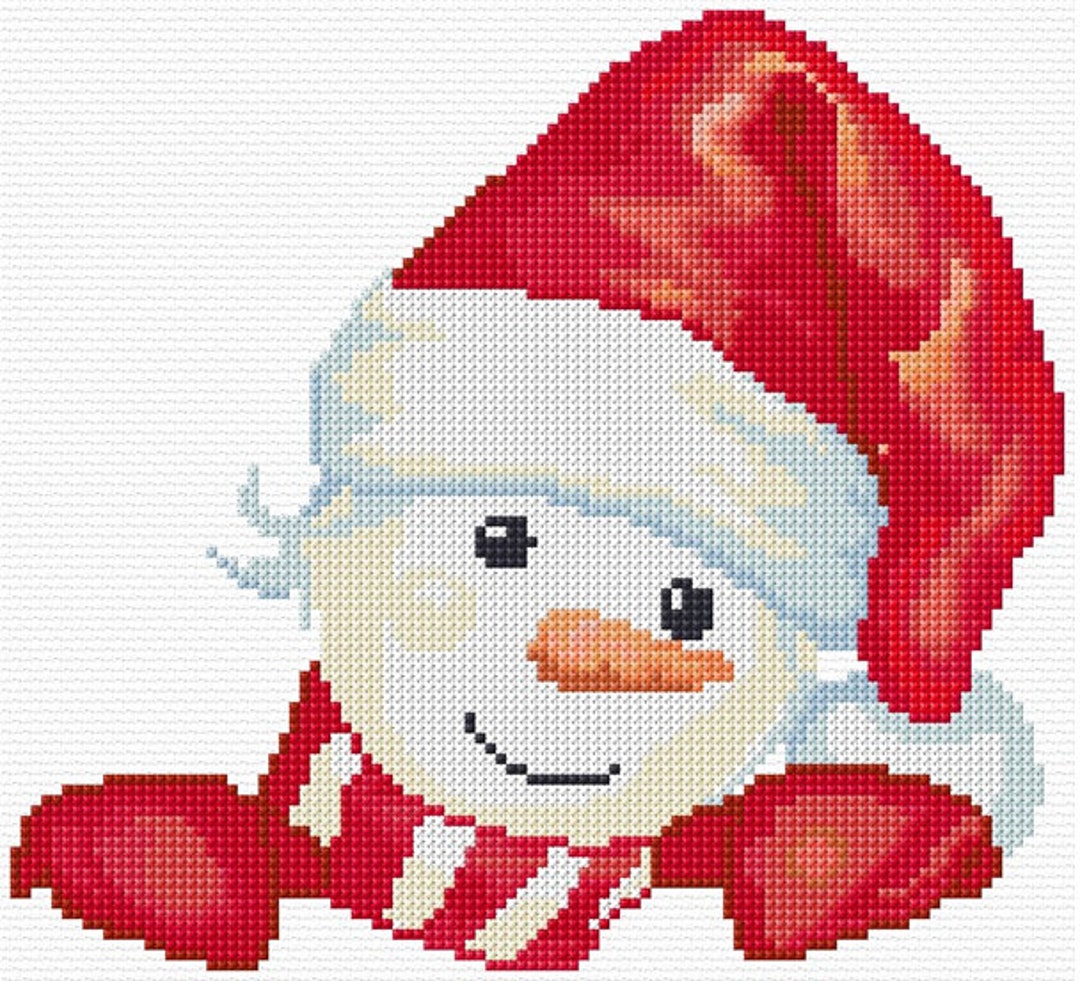 Christmas Snowman Cross Stitch Pattern PDF Pattern Digital Download ...