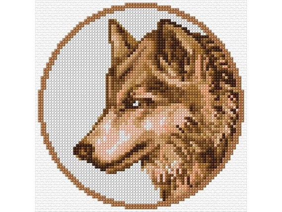 Brown Wolf Cross Stitch Pattern PDF Pattern Digital Download | Etsy