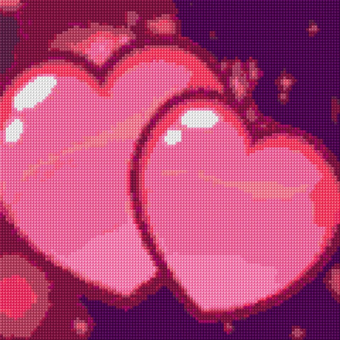 Pink Hearts Cross Stitch Pattern PDF Pattern Digital Download Counted ...