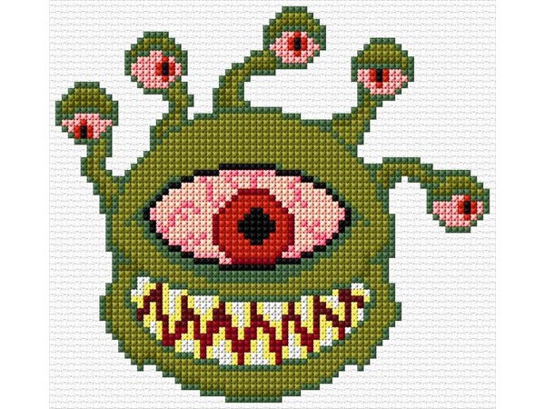 Green Monster Cross Stitch Pattern PDF Pattern Digital Download Kids ...