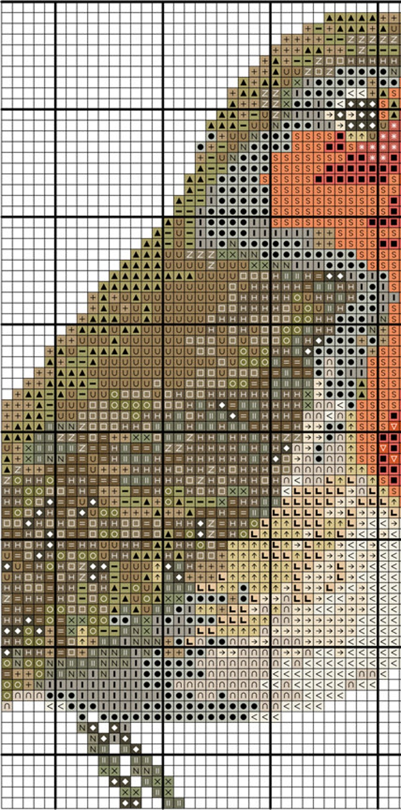 Robin Cross Stitch Pattern PDF Pattern Digital Download Garden - Etsy UK