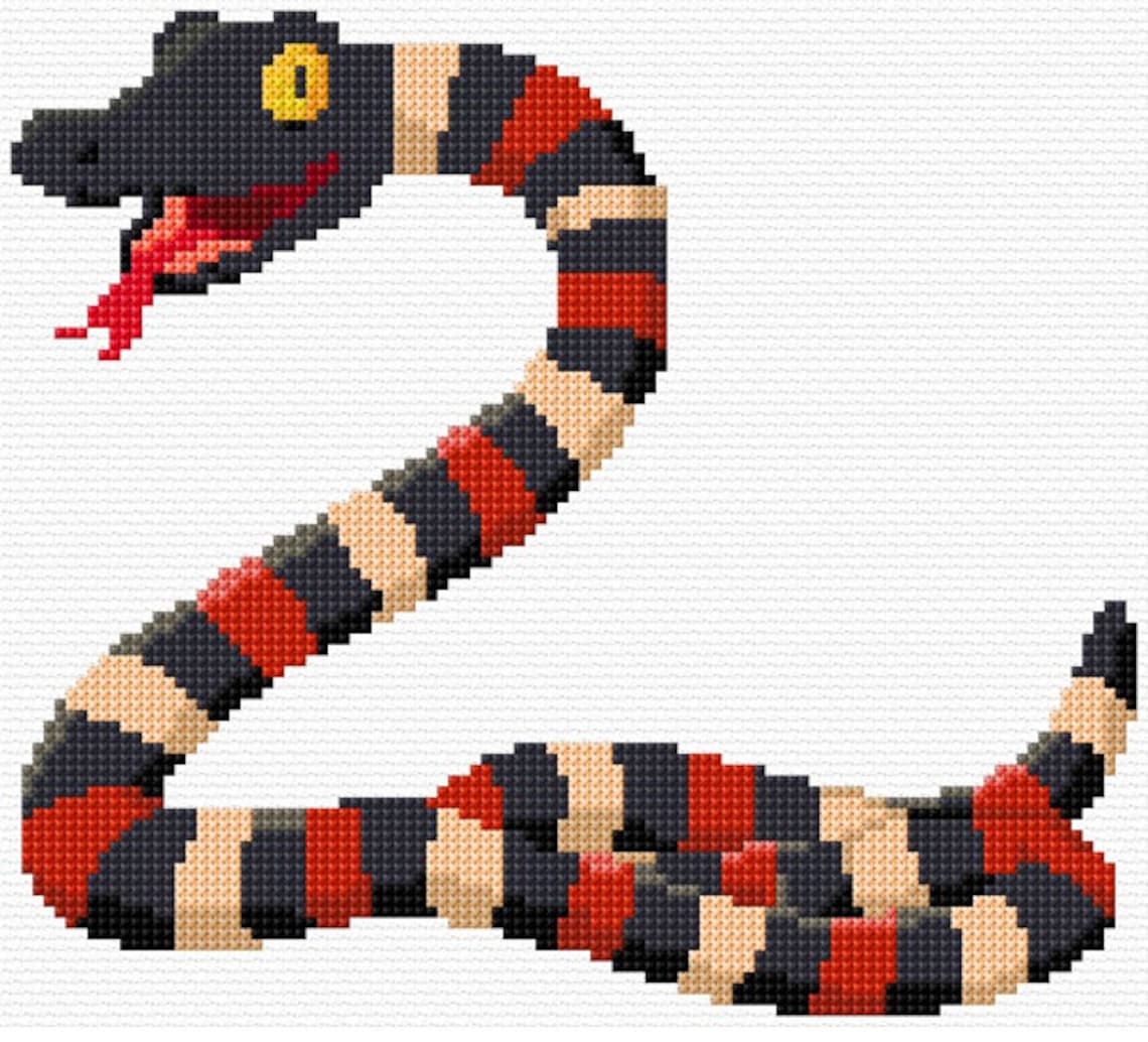 Coral Snake Cross Stitch Pattern PDF Pattern Digital Download - Etsy Sweden