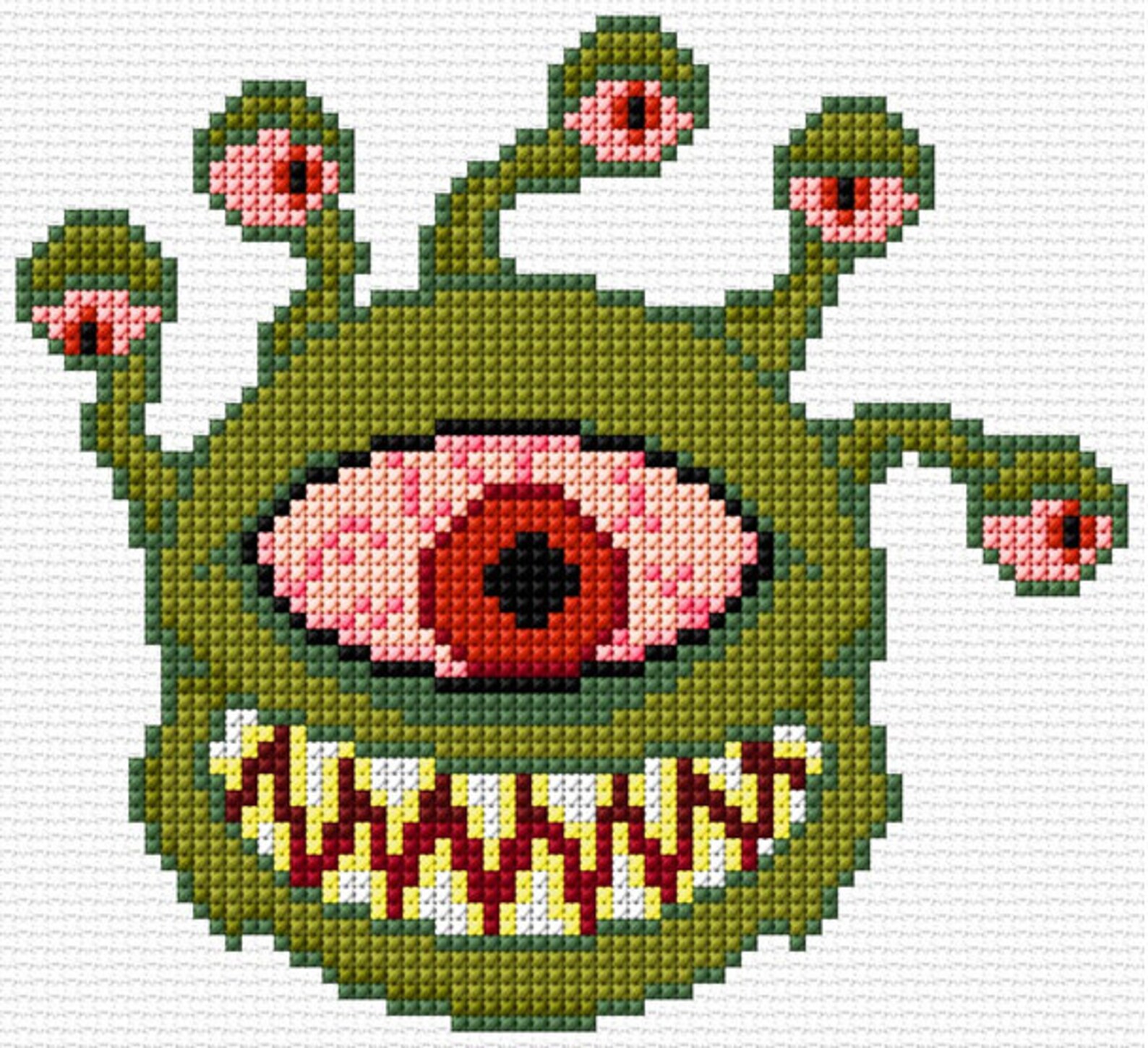 Green Monster Cross Stitch Pattern PDF Pattern Digital Download Kids ...