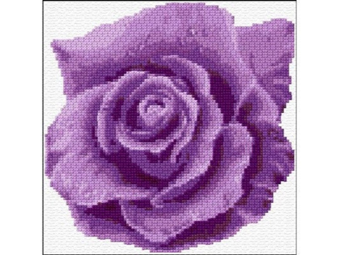 Purple Rose Cross Stitch Pattern PDF Pattern Digital Download Counted ...