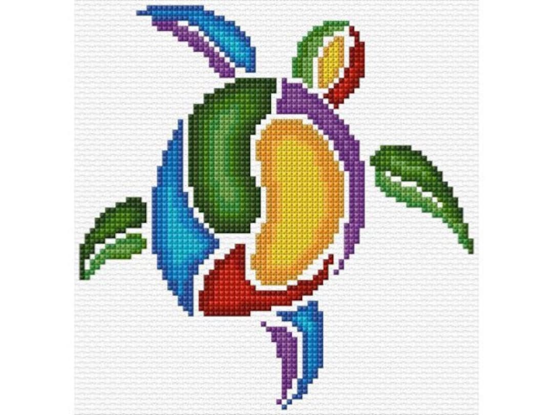 Colourful Turtle Cross Stitch Pattern PDF Pattern Digital Download ...
