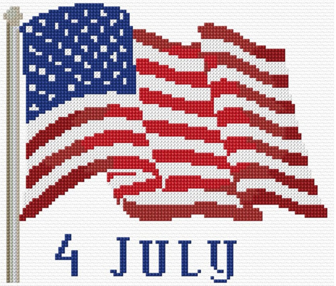 USA Flag American Flag Cross Stitch Pattern PDF Pattern Digital ...
