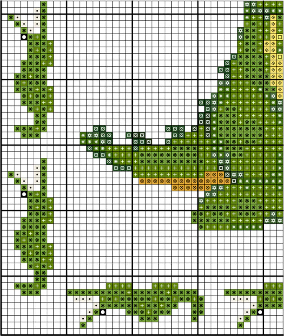 Crocodile With Border Cross Stitch Pattern PDF Pattern Digital Download ...