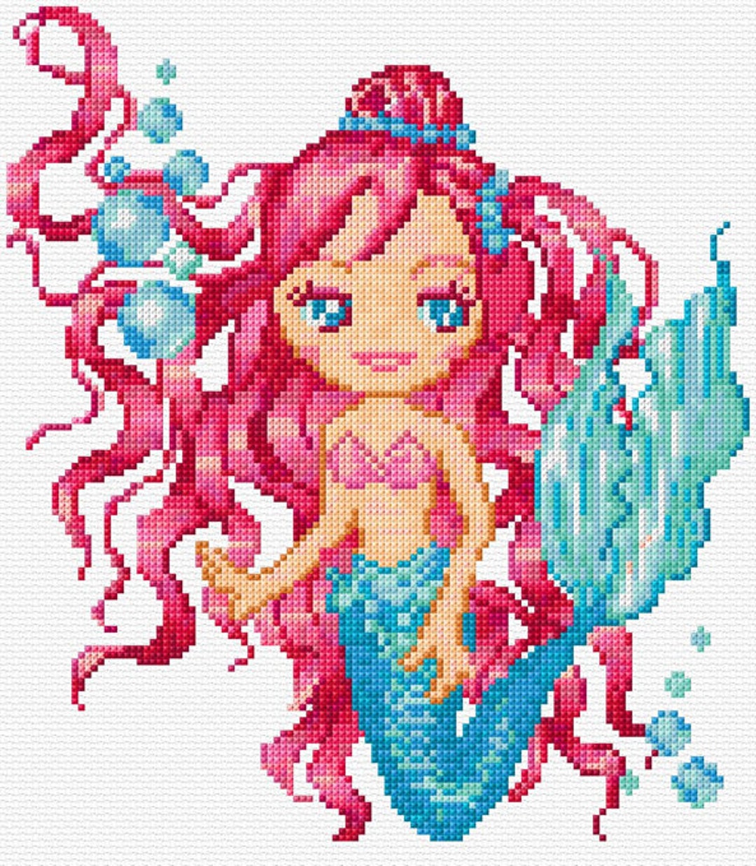 Mermaid Cross Stitch Pattern PDF Pattern Digital Download Counted Cross ...